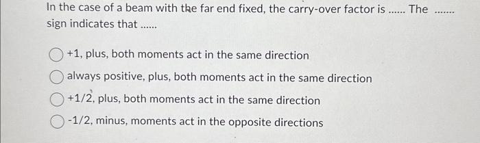 In the case of a beam with the far end fixed, the | Chegg.com