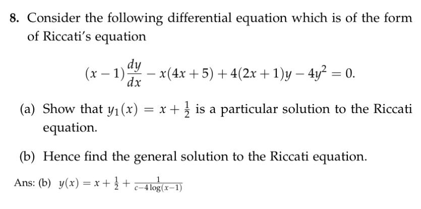 Solved Consider the following differential equation which is | Chegg.com