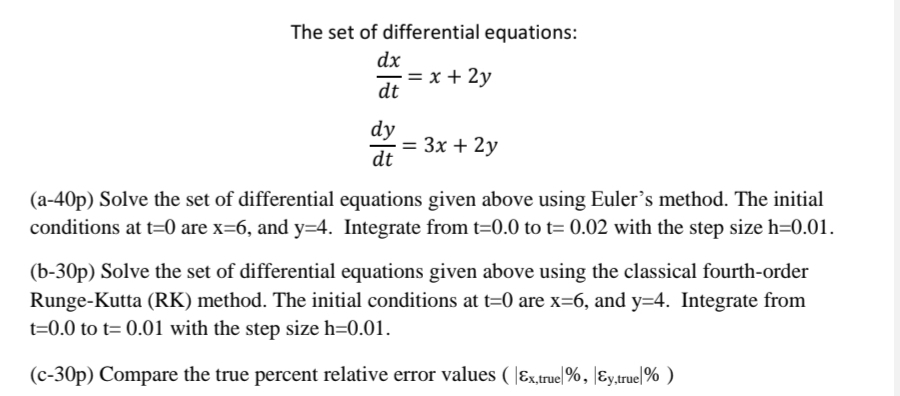 Solved The set of differential | Chegg.com