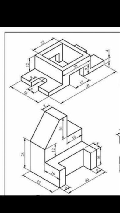 Solved draw front and side and top views | Chegg.com