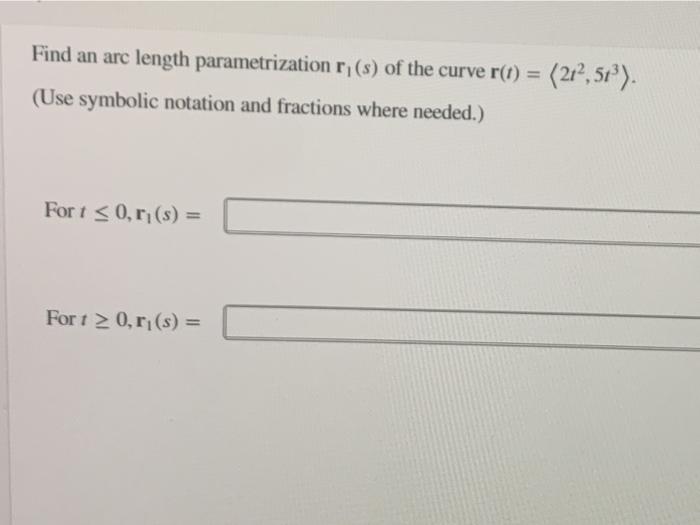 Solved Find an arc length parametrization r(s) of the curve | Chegg.com