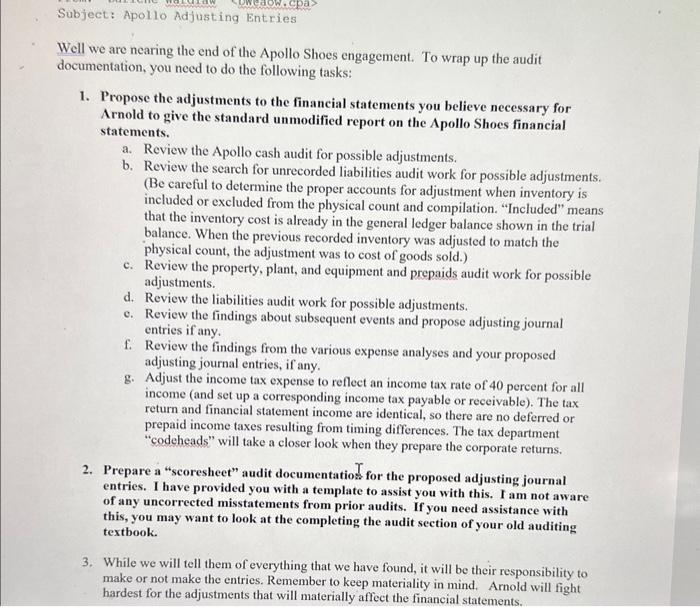 HELP!!! 1. examples of what possible adjustments to | Chegg.com