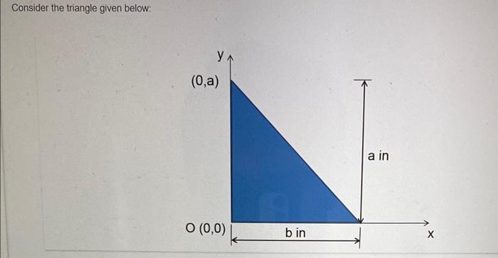 Solved Consider the triangle given below:a=19 in b=11 in | Chegg.com