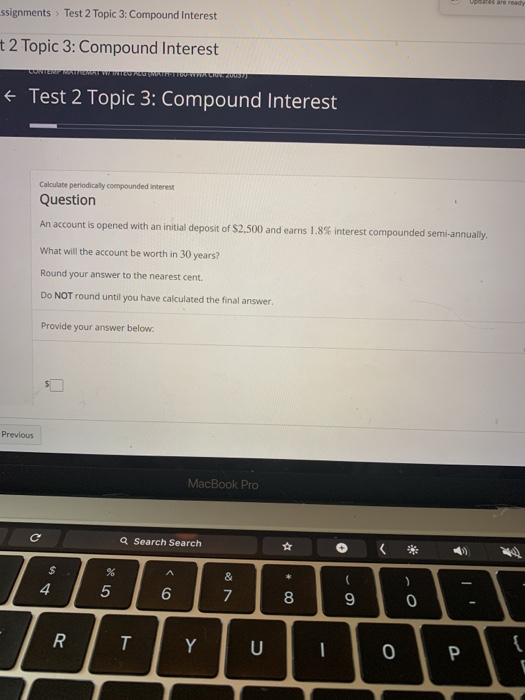 Solved ignments Test 2 Topic 3: Compound Interest 2 Topic 3: | Chegg.com