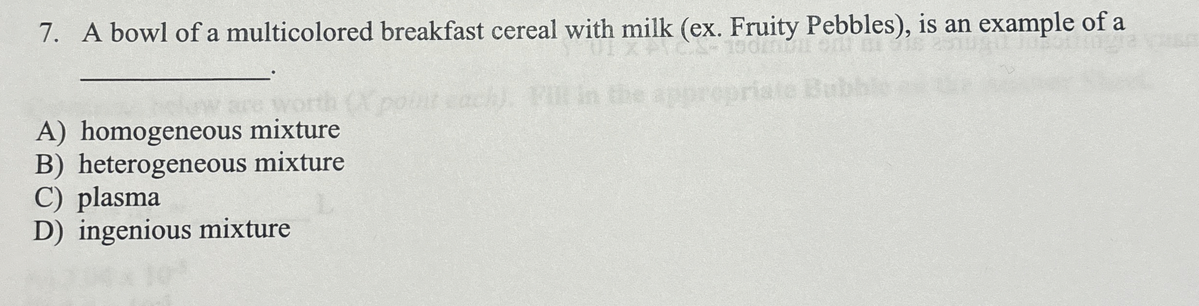 Solved A bowl of a multicolored breakfast cereal with milk | Chegg.com