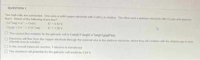 Solved NaCl Which of the following is/are true? | Chegg.com