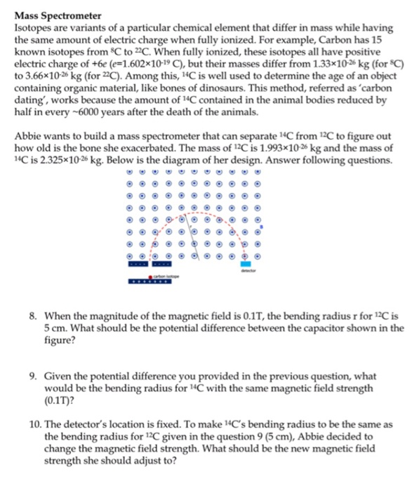 Solved Mass Spectrometer Isotopes are variants of a | Chegg.com