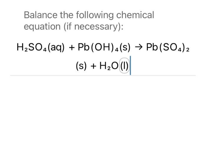 Solved Balance the following chemical equation (if | Chegg.com