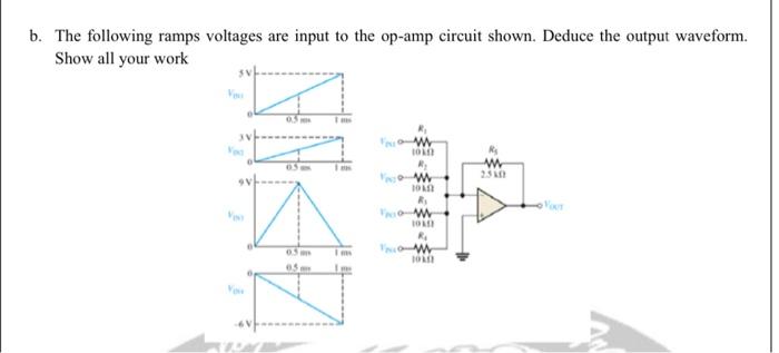 Solved b. The following ramps voltages are input to the | Chegg.com