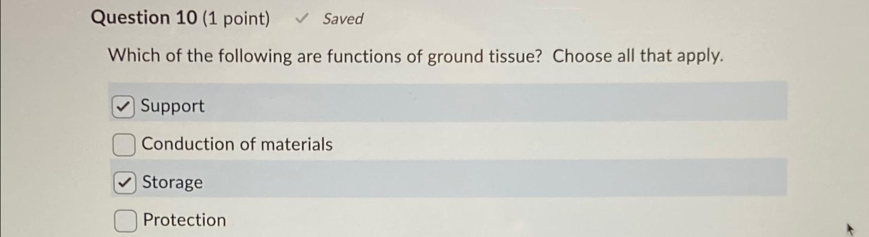 Solved Question 10 (1 ﻿point) ﻿SavedWhich of the following | Chegg.com
