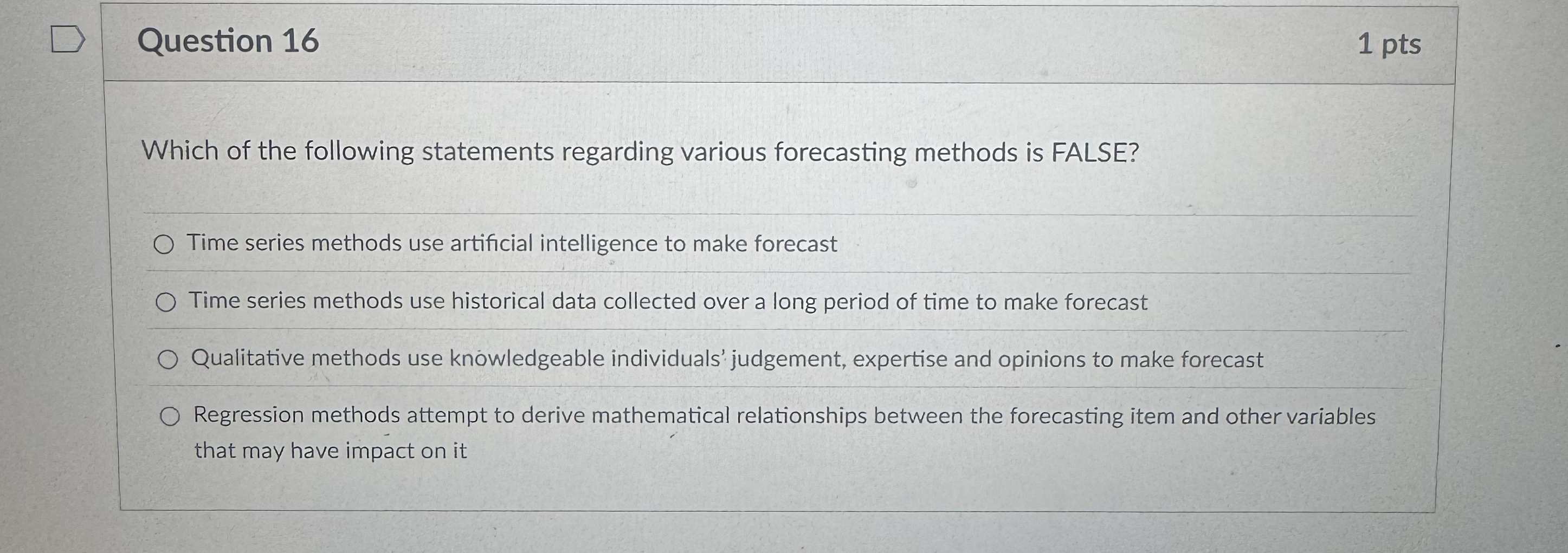 Solved Question 16Which of the following statements | Chegg.com