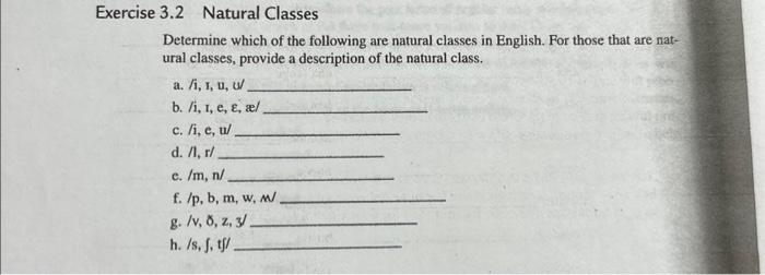 Determine which of the following are natural classes | Chegg.com