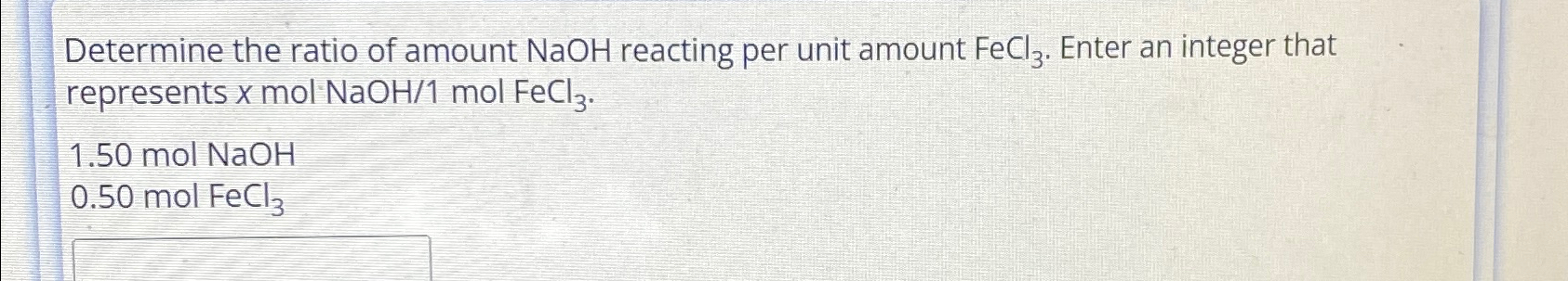 Solved Determine the ratio of amount NaOH reacting per unit | Chegg.com