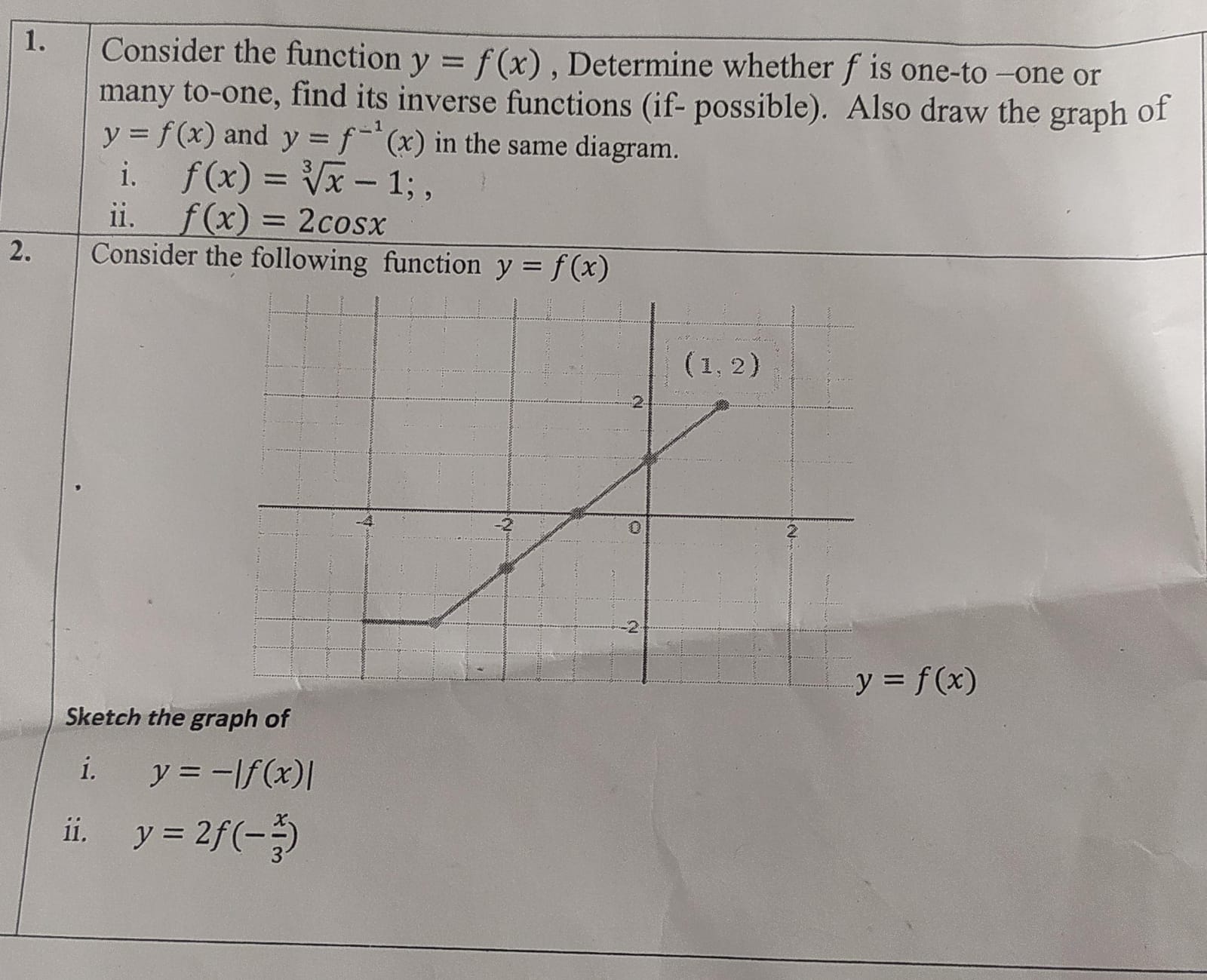 Solved Consider the function y=f(x), ﻿Determine whether f | Chegg.com