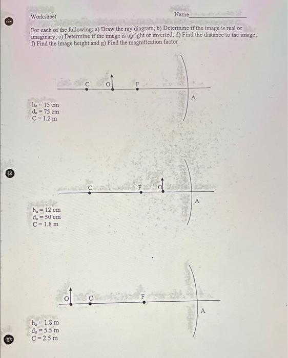 Solved Worksheet Name For each of the following: a) Draw the | Chegg.com