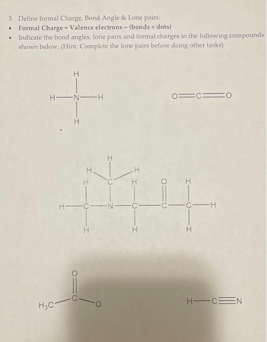 Solved WS-1: Review of Lewis Structure, Bond angle, Formal | Chegg.com