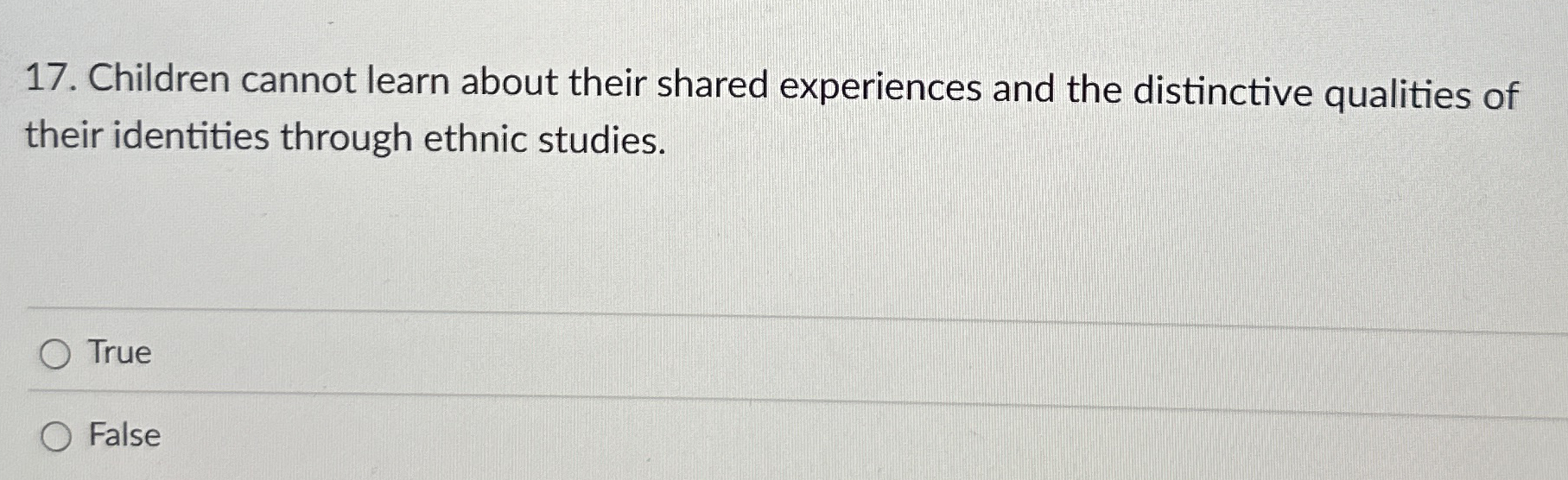 Solved Children cannot learn about their shared experiences | Chegg.com