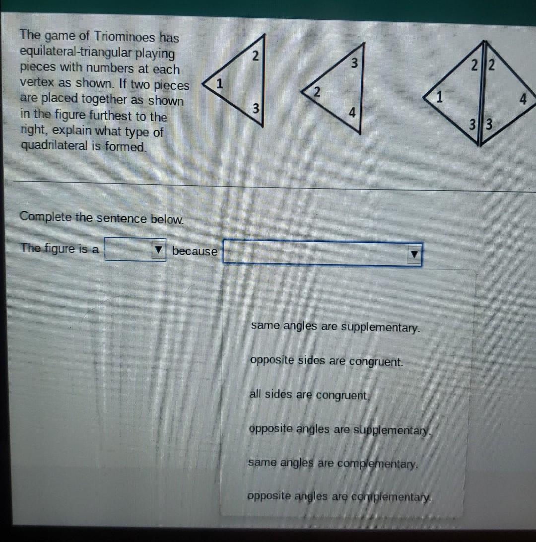 Solved The game of Triominoes has equilateral-triangular | Chegg.com