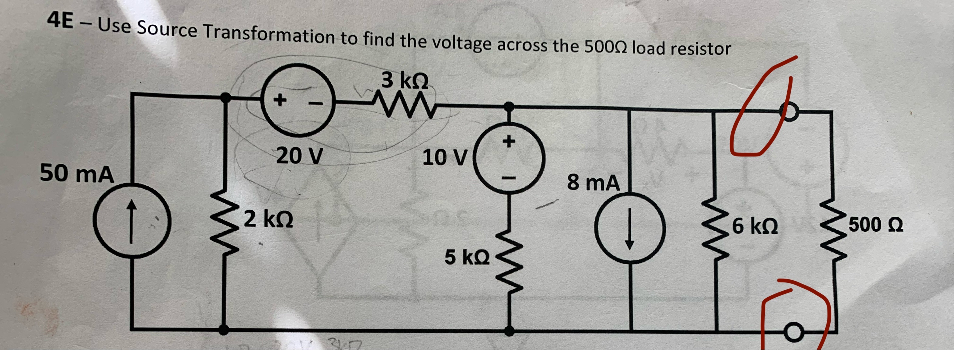 Solved 4E - ﻿Use Source Transformation to find the voltage | Chegg.com