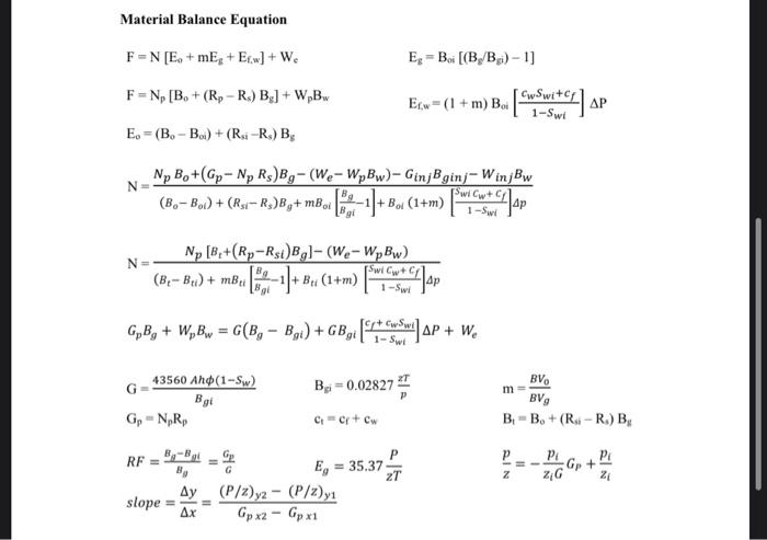 3. The material balance equation is one of the | Chegg.com