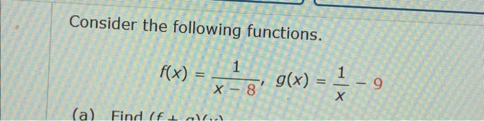 Solved Consider the following functions. | Chegg.com