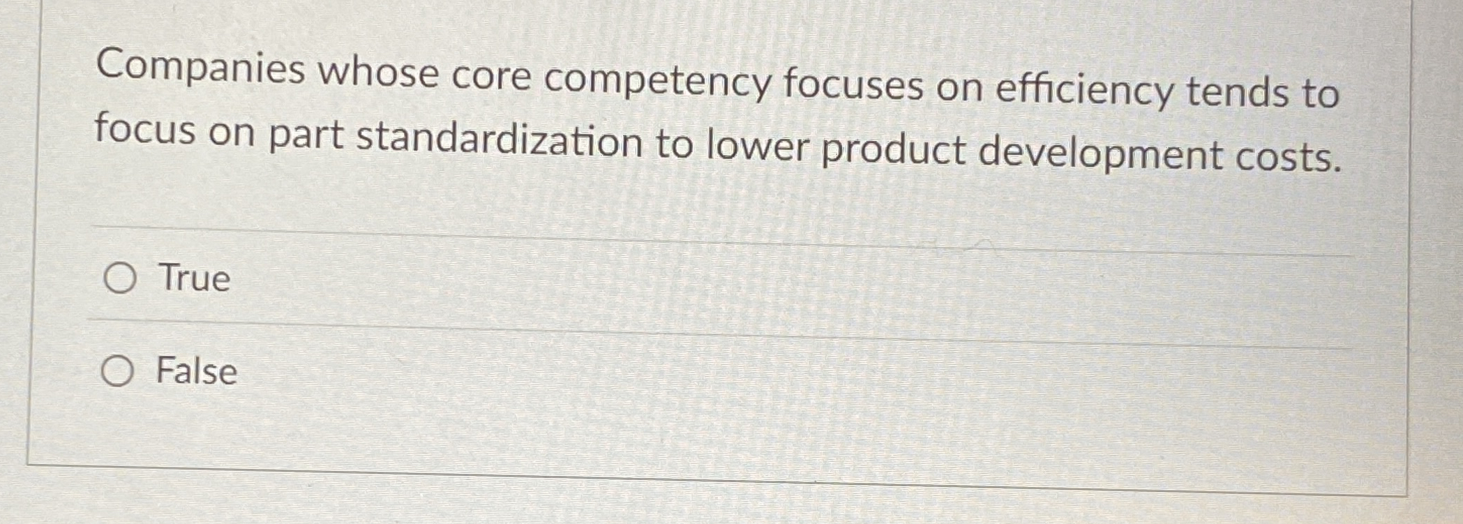 Solved Companies whose core competency focuses on efficiency | Chegg.com