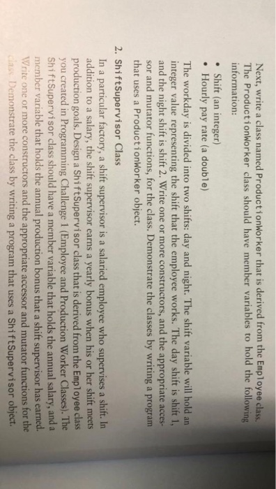 Solved Programming Challenges 1. Employee and | Chegg.com