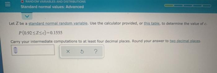 Solved III O RANDOM VARIABLES AND DISTRIBUTIONS Standard | Chegg.com