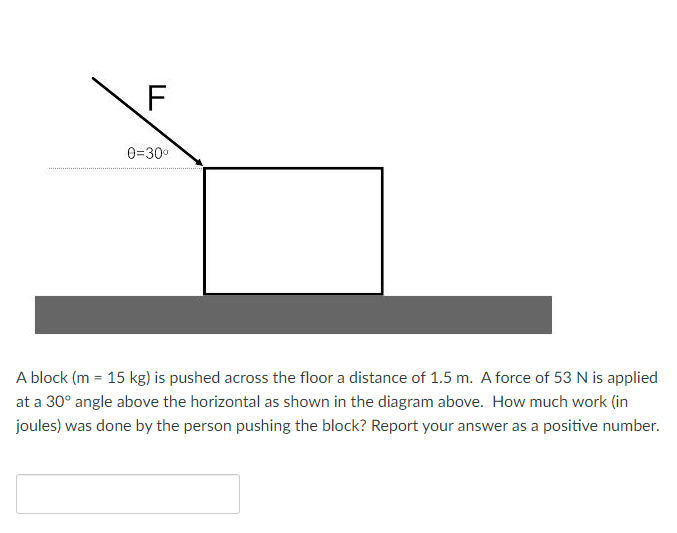 Solved A block (m=15kg) ﻿is pushed across the floor a | Chegg.com