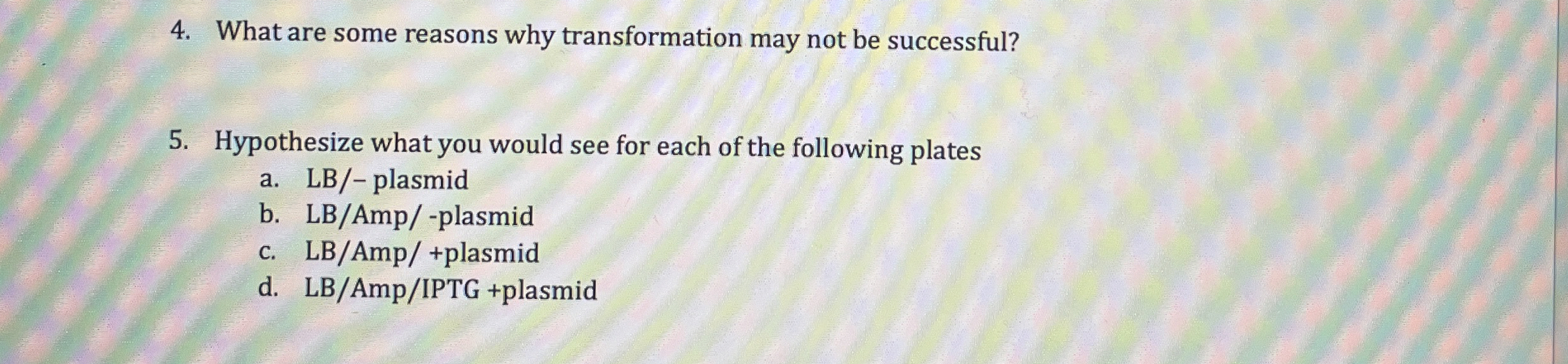 Solved What are some reasons why transformation may not be | Chegg.com
