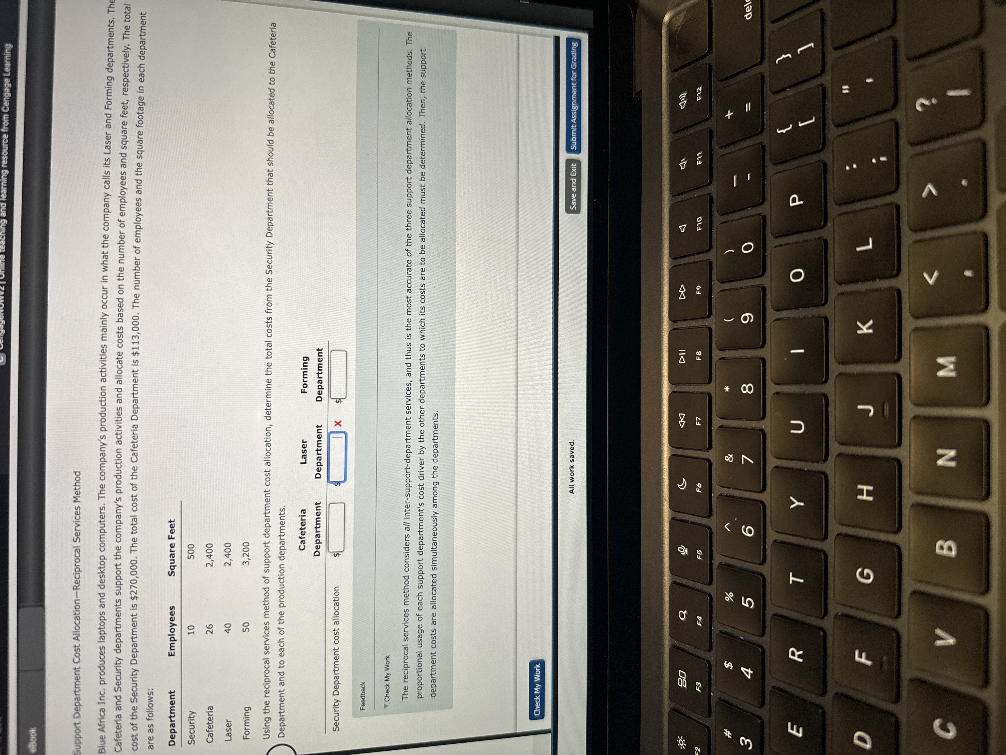 Solved Support Department Cost Allocation-Reciprocal | Chegg.com