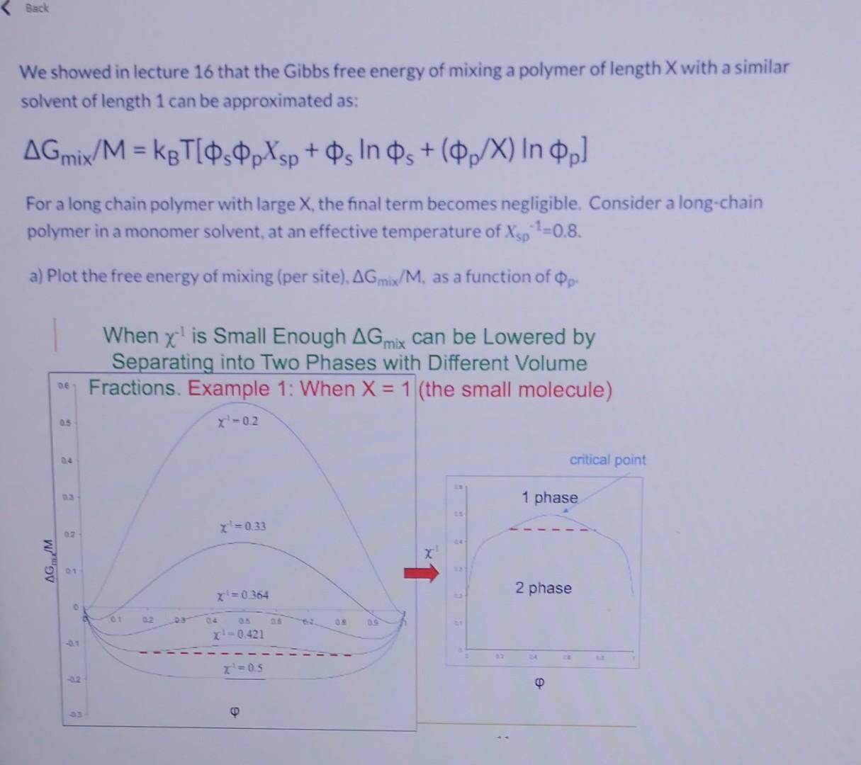 Solved We showed in lecture 16 that the Gibbs free energy of | Chegg.com
