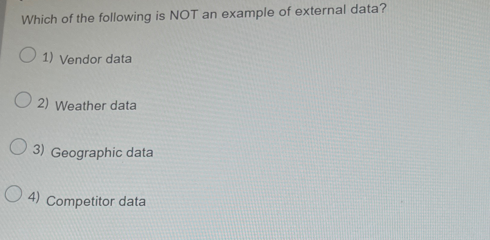 Solved Which of the following is NOT an example of external | Chegg.com