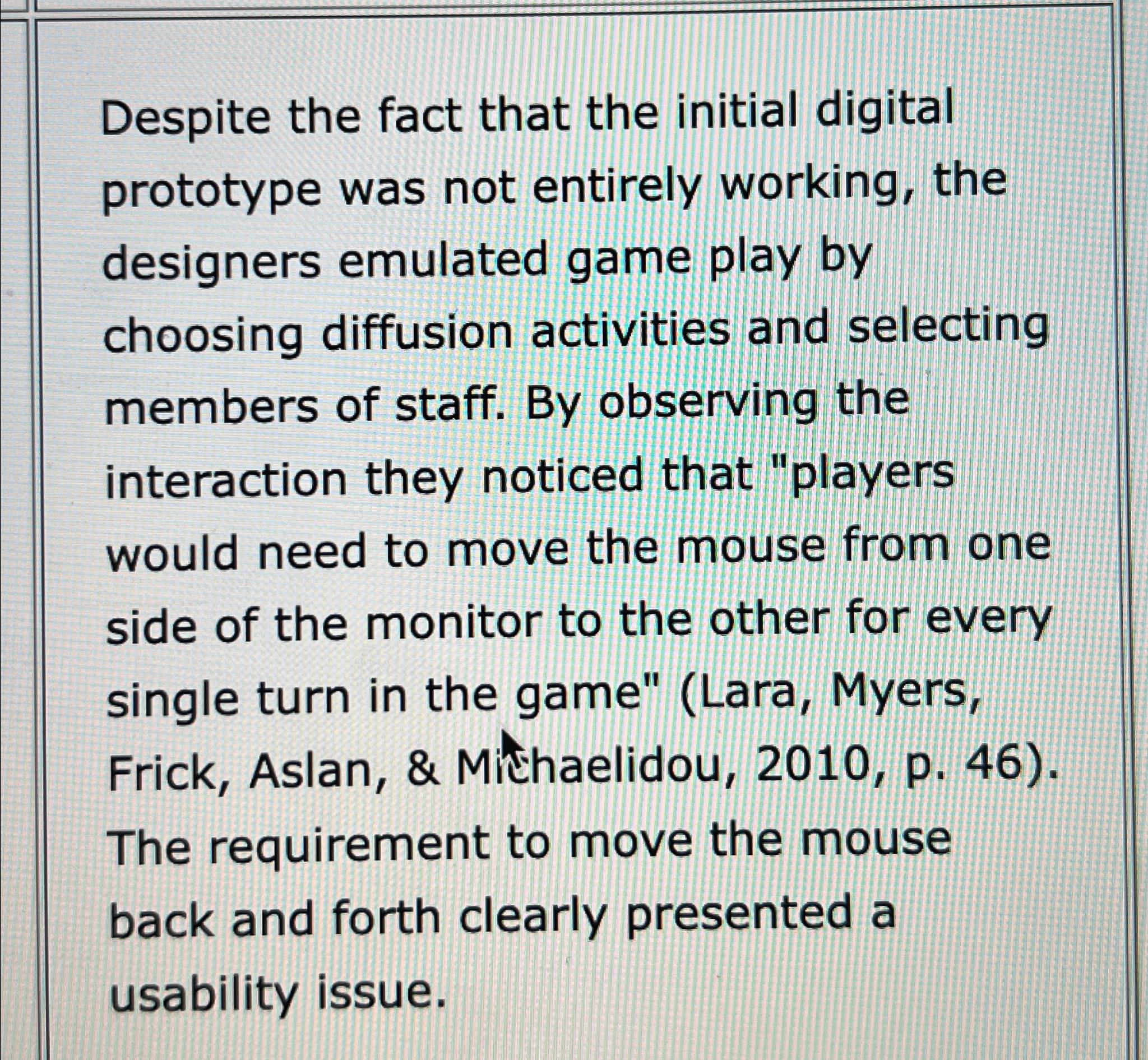 Solved Despite the fact that the initial digital prototype | Chegg.com