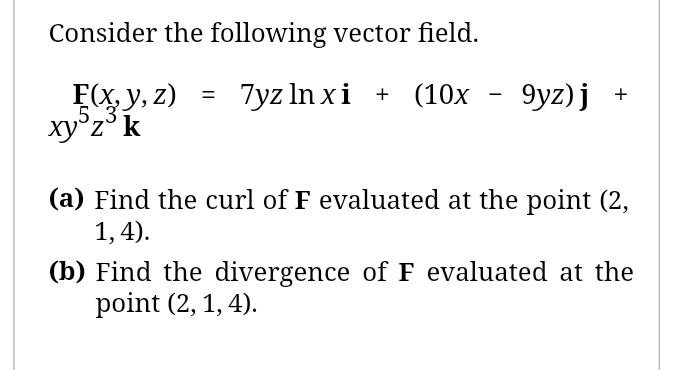 Solved Consider the following vector | Chegg.com