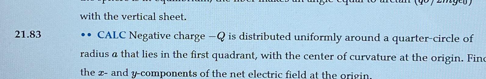 Solved with the vertical sheet.21.83 ﻿cdots CALC Negative | Chegg.com
