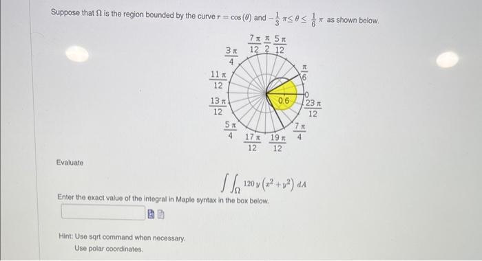 Solved Suppose that Ω is the region bounded by the curve | Chegg.com