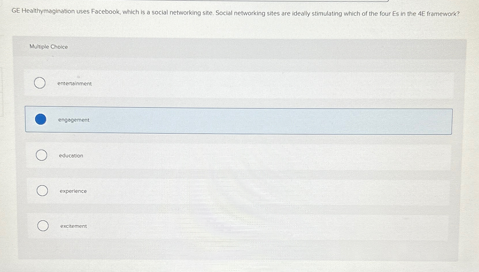 Solved GE Healthymagination uses Facebook, which is a social | Chegg.com