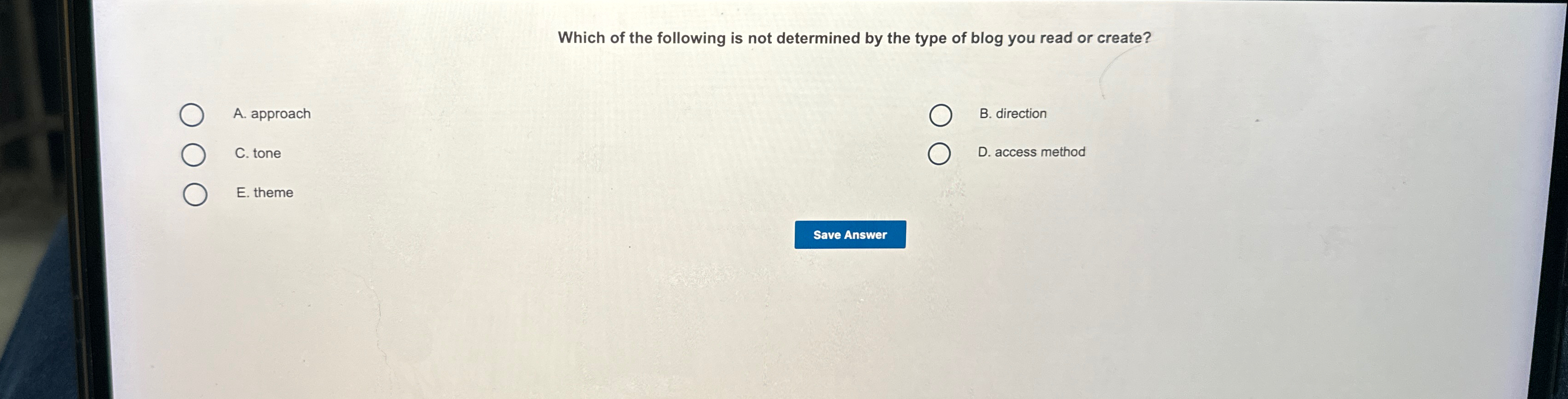 Solved Which of the following is not determined by the type | Chegg.com