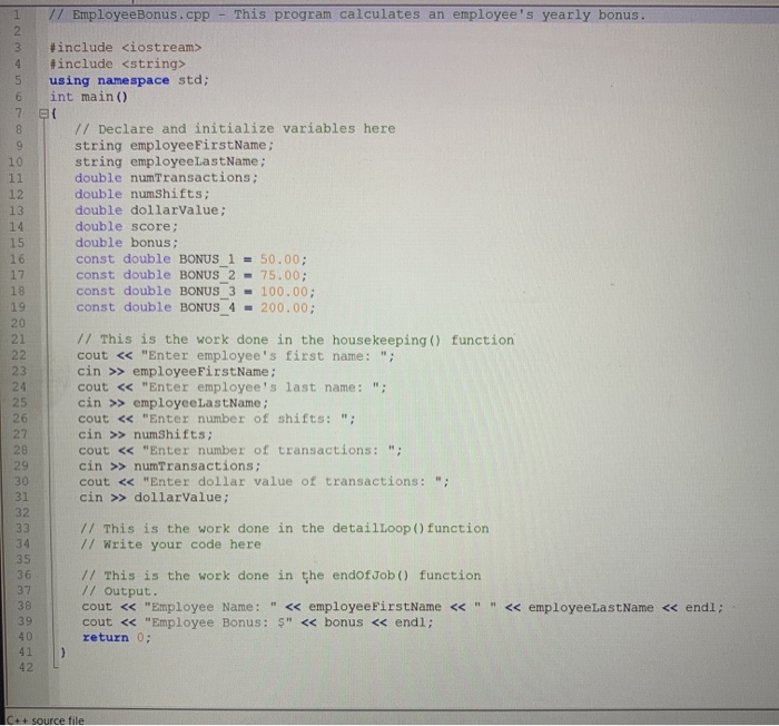 Solved Employeebonuscpp This Program Calculates An🕟 Empolgue Se Com 