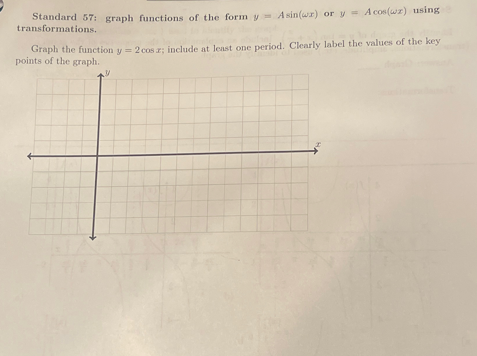 Solved Standard 57: graph functions of the form y=Asin(ωx) | Chegg.com