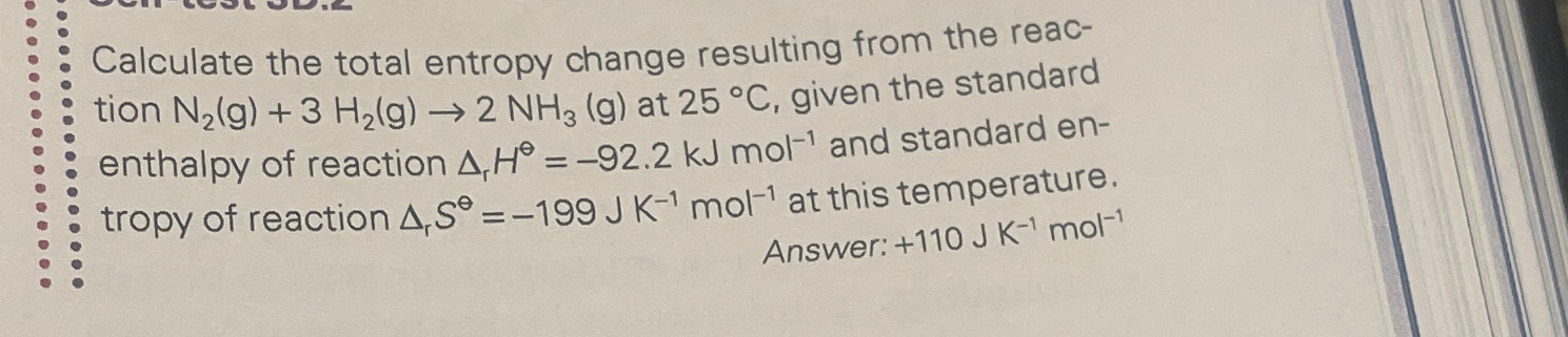 Solved Calculate the total entropy change resulting from the | Chegg.com