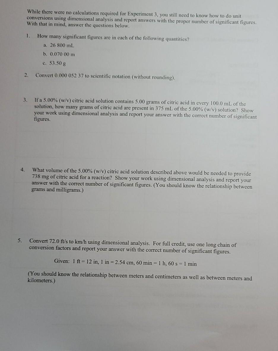 Solved EXPERIMENT 3-COMMON HOUSEHOLD CHEMICALS OBJECTIVE In | Chegg.com