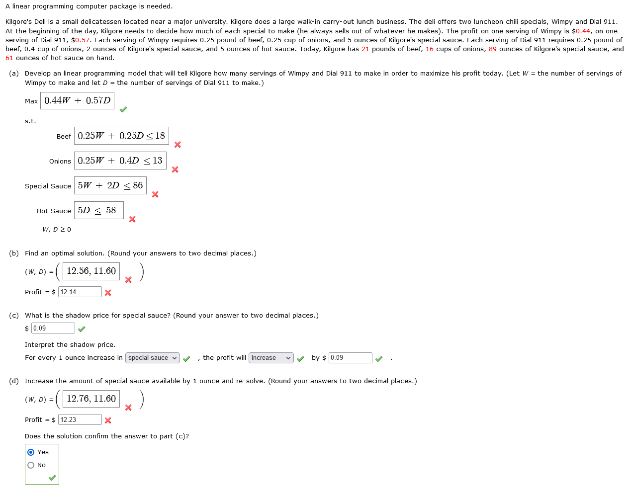 Solved A linear programming computer package is needed.61 | Chegg.com