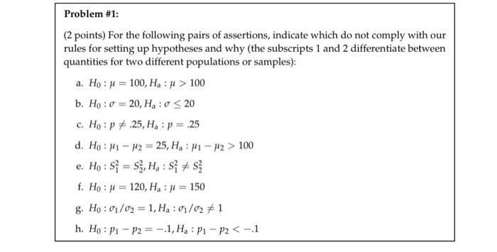 Solved (2 points) For the following pairs of assertions, | Chegg.com