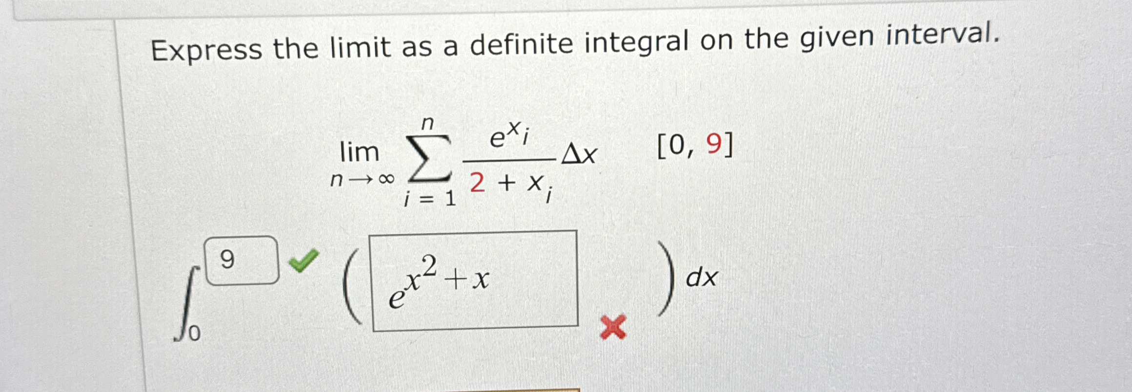 Solved Express the limit as a definite integral on the given | Chegg.com