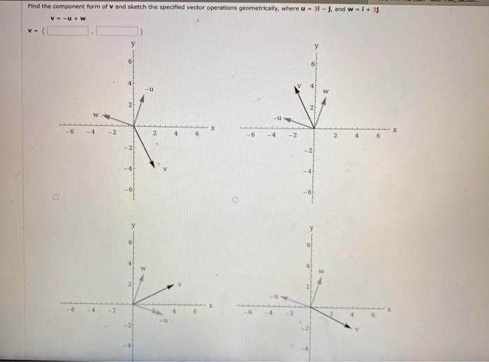 Solved Find the component form of vand sketch the specified | Chegg.com