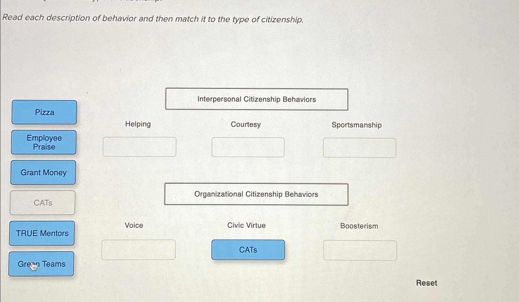 Solved Read each description of behavior and then match it | Chegg.com