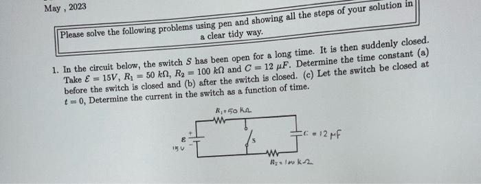 Solved Аay , 2023 Please solve the following problems using | Chegg.com