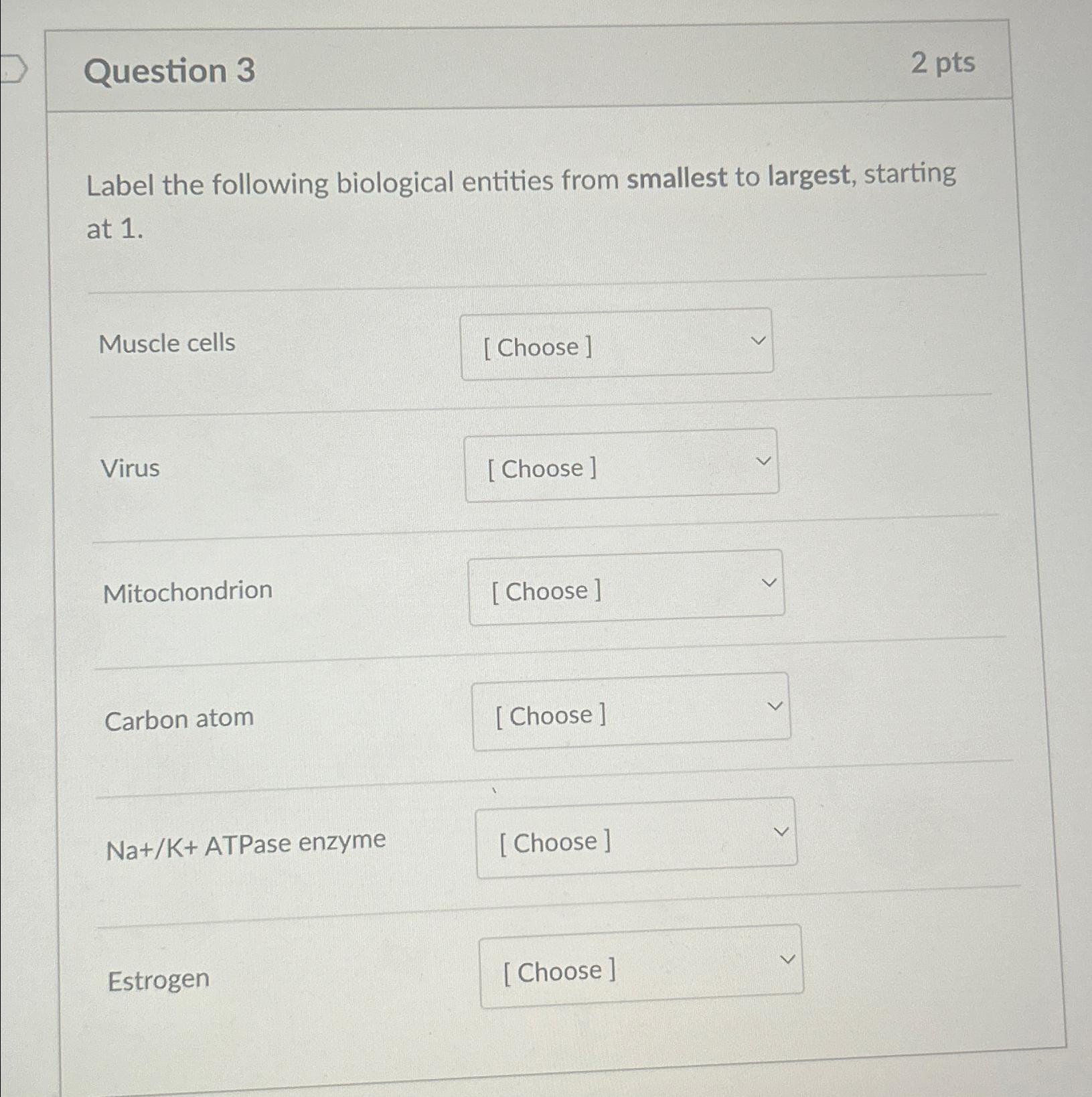 Solved Question 32 ﻿ptsLabel the following biological | Chegg.com